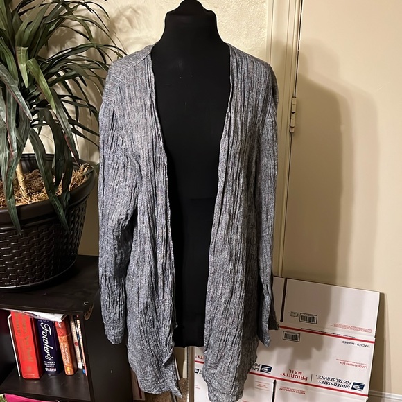 J. Jill | Sweaters | Jjill Purejill Linen Crinkle Duster Open Duster ...